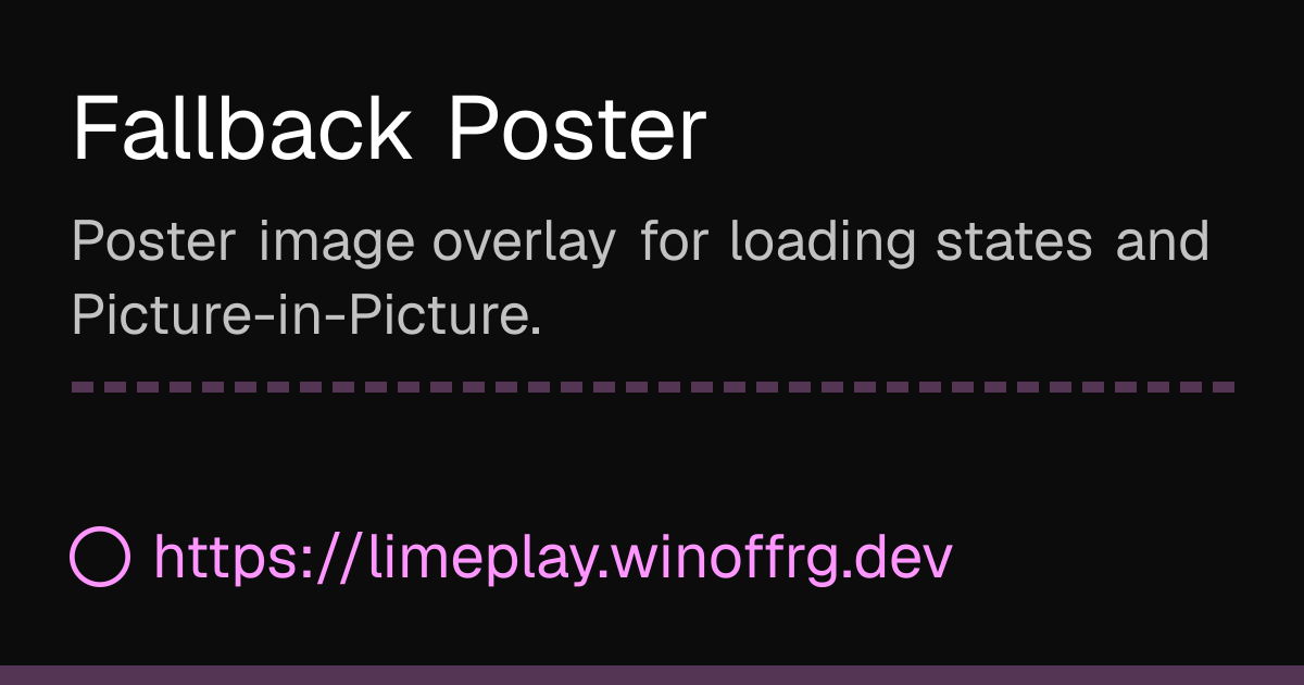 Fallback Poster | Limeplay - Open Source Video Player UI Components